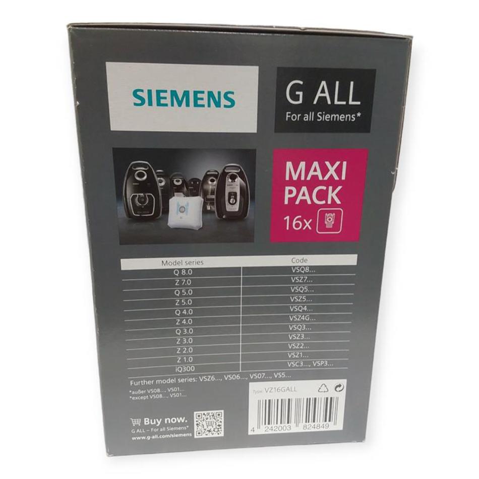 Siemens Pölypussi Type G ALL Maxi Pack (16kpl) - Huolto Vuorio